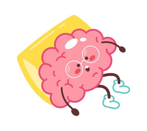 Cerebro De Dibujos Animados Descansando Ilustración Vectorial Vector
