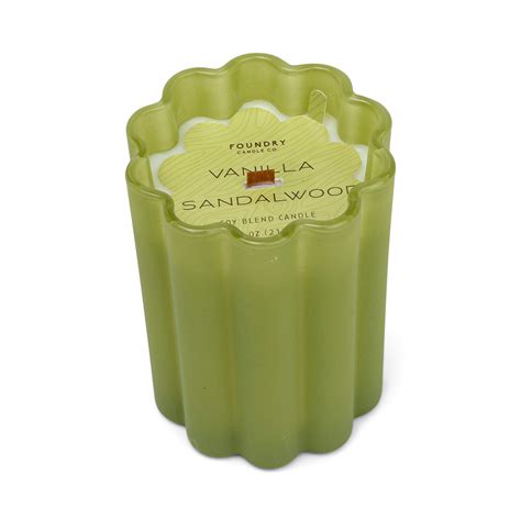 Foundry Candle Co Vanilla And Sandalwood Frosted Glass Candle 75 Oz