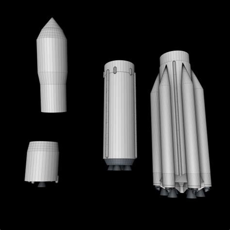 3d Model Proton Space Rocket