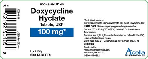 Doxycycline Hyclate Tablets Fda Prescribing Information Side Effects
