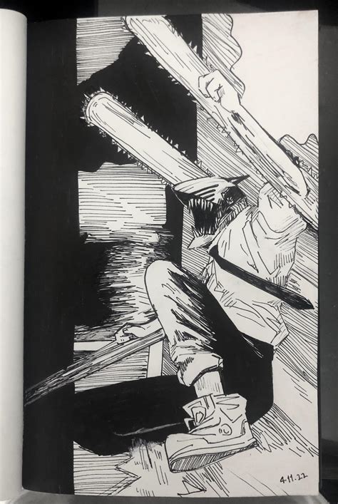 Chainsaw Man Manga Panel Fan Art By Me Rdrawing