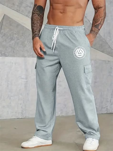 Men Graphic Print Cargo Pants Casual Temu Australia