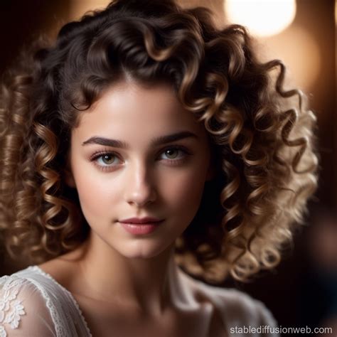 Curly Haired Girl Stable Diffusion Online