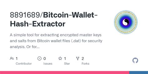 Github 8891689bitcoin Wallet Hash Extractor A Simple Tool For Extracting Encrypted Master