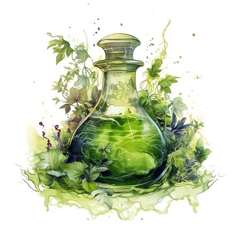 Premium Ai Image Beautiful Potion Brewing Green Magical Clipart
