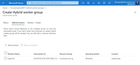 run powershell scripts with azure automation hybrid workers on premises