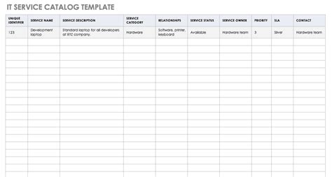 Excel Catalog Template