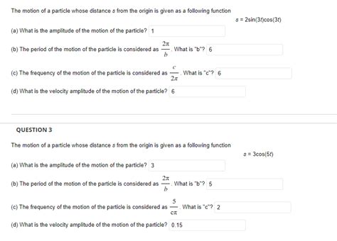 Solved The Motion Of A Particle Whose Distance