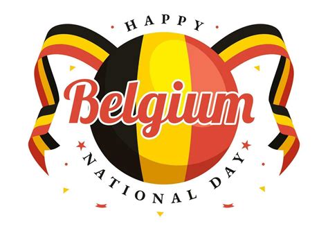 Happy Belgium Independence Day On July 21 Vector Illustration With