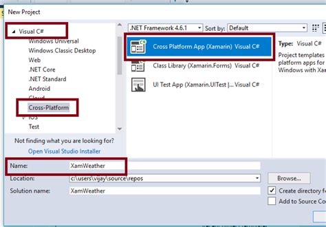 retrieving weather info in xamarin forms application for android and uwp