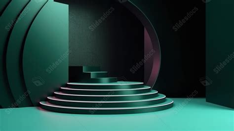 무료 표시를 위한 3d 렌더링된 추상 플랫폼 Ppt 배경 Slidesdocs