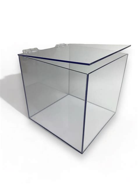Custom Made Clear Acrylic Plexiglass Box With Hinged Top Lid Plexiboxes4u
