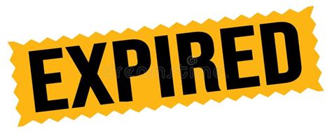 Expired Text Written On Orange Black Zig Zag Stamp Stock Illustration