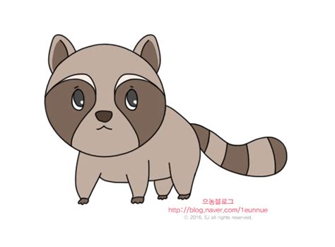 동글동글 오동통통 너구리 캐릭터 그리기 네이버 블로그
