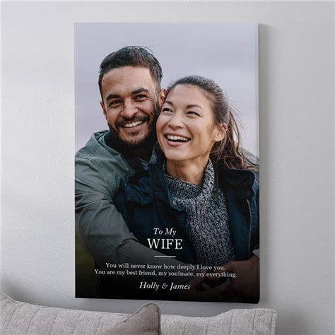 To My Wife Personalized Photo Canvas Print 24 X 36