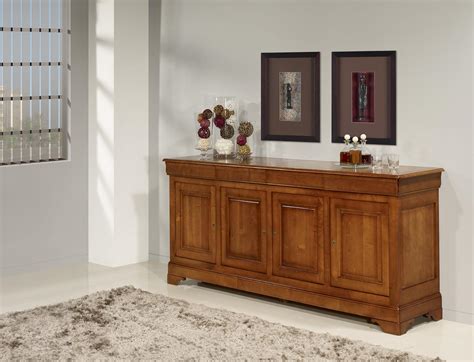 Buffet 4 Portes En Merisier Massif De Style Louis Philippe Meuble En