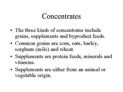 Livestock Nutrition Classification And Use Of Feeds Classifications