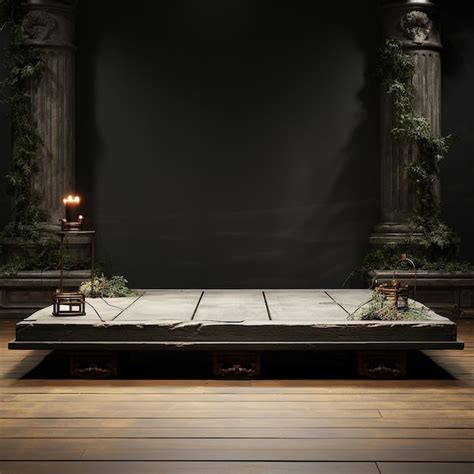 Premium Ai Image Drama Stage Stage Design Rectangular Stage Platform