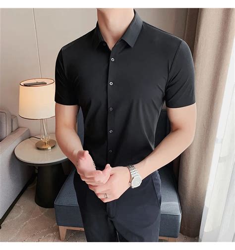 Camisa Masculina Slim Fit Confort Stretch Manga Curta Branca Zarrue