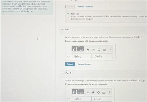 Solved One End Of A Horizontal Rope Is Attached To A Prong Chegg Com