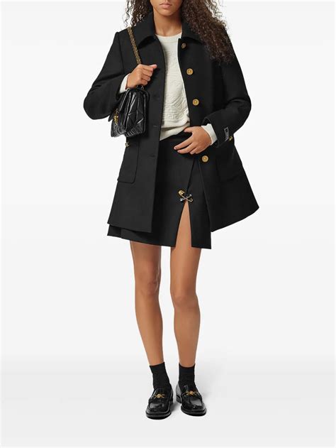 Versace Safety Pin Detail Skirt Black Farfetch