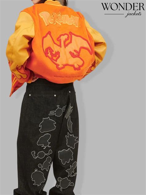 Vandy The Pink X Pokemon Varsity Jacket Orange The Wonder Jackets