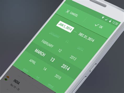 Date Range Picker Mobile App Design Mobile Design Inspiration App