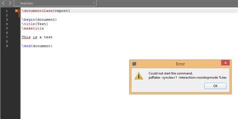 Latex Quick Build Impossible In Texmaker Pdflatex Synctex1