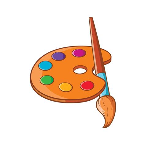 Paleta De Arte Con Icono De Pincel Estilo De Dibujos Animados 14431566