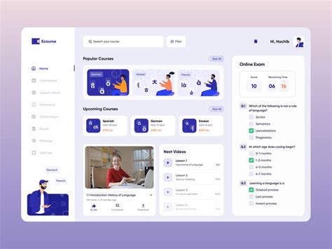 language course web app web app design app interface design course web