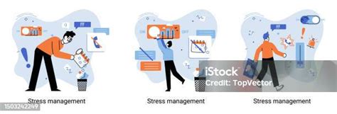 스트레스 관리 추상적 은유 압력 조절 우울증 정서적 긴장 정신 건강 Mental Wellbeing에 대한 스톡 벡터 아트 및 기타 이미지 Mental Wellbeing
