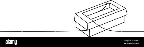 Empty Cardboard Box One Line Continuous Drawing Cardboard Boxes Bags For Takeaway Food