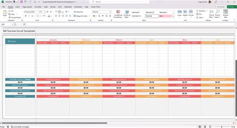 Monthly Bill Tracker Excel Template 12 Month Payment Tracker Etsy