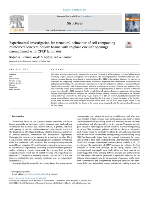 Pdf Experimental Investigation For Structural Behaviour Of Self Compacting Reinforced Concrete