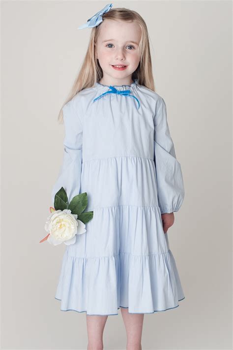Chiara Pretty Blue Hand Made Girls Party Dress Annafie