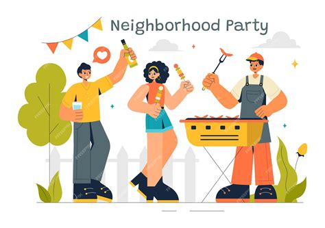 Premium Vector Neighborhood Events Vector Illustration Featuring