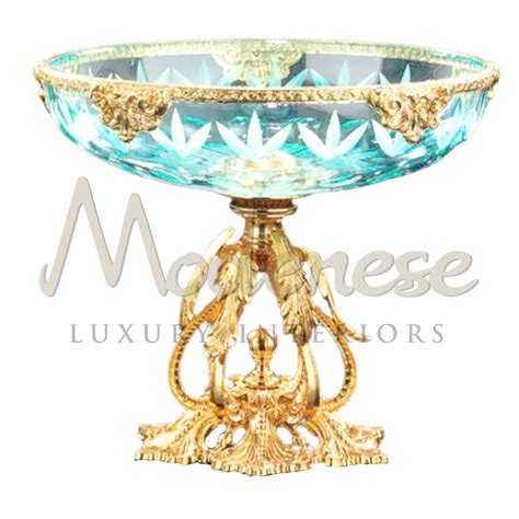 Classical Pedestal Turquoise Bowl For Luxury Homes
