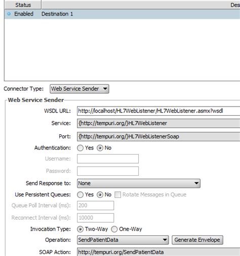 Asp Net Mirth Destination Web Service Works On First Web Service Call