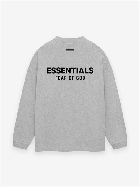 Jersey Long Sleeve T Shirt In Light Heather Gray Fear Of God