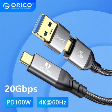 orico อะแดปเตอร์ชาร์จในรถยนต์สายชาร์จ usb 3 2 pd100w สายชาร์จเร็ว20gbps
