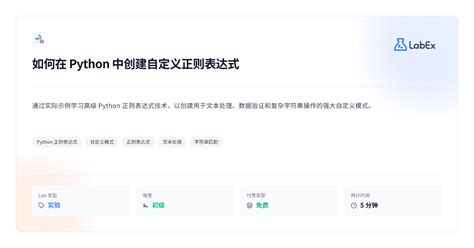 如何在 Python 中创建自定义正则表达式 Labex