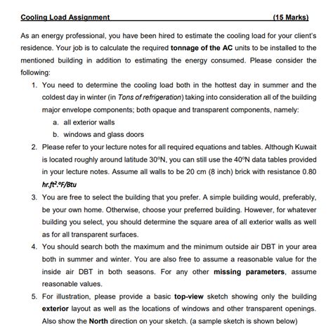Cooling Load Assignment 15 Marks As An Energy