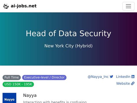 Hiring Head Of Data Security Rnyctech