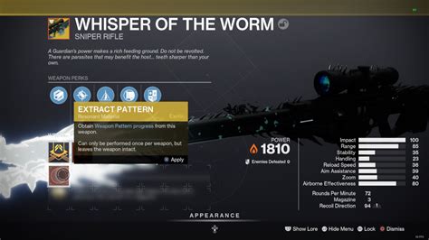 How To Unlock All Whisper Of The Worm Craftable Perks In Destiny 2