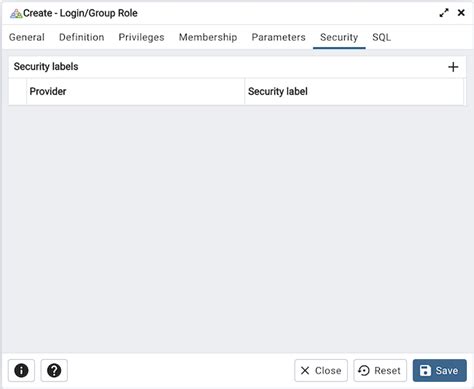Logingroup Role Dialog — Pgadmin 4 99 Documentation