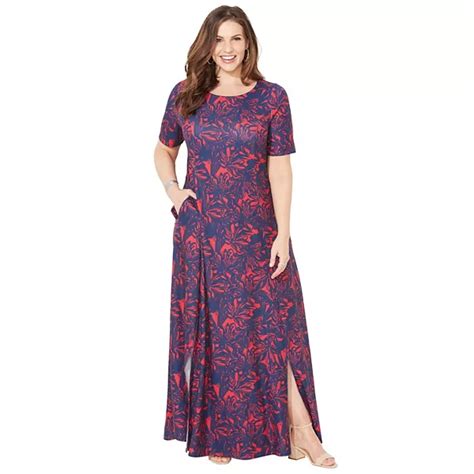 Catherines Womens Plus Size Scoopneck Maxi Dress