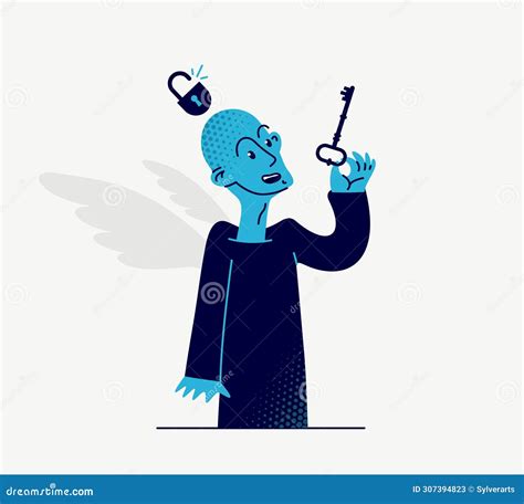 The Person Who Has Freed From Mind Control Stock Vector Illustration