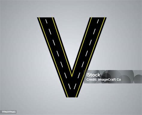 흰색과 노란색 라인 표시 고속도로 교통 도로 문자와 숫자 Z와 1 0 도로 문자 V와 알파벳 문자 도로 0명에 대한 스톡 벡터