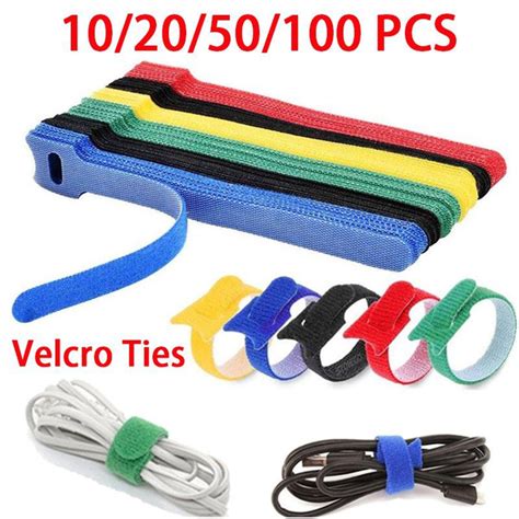 102050100pcs Releasable Cable Ties Colored Plastics Reusable Cable