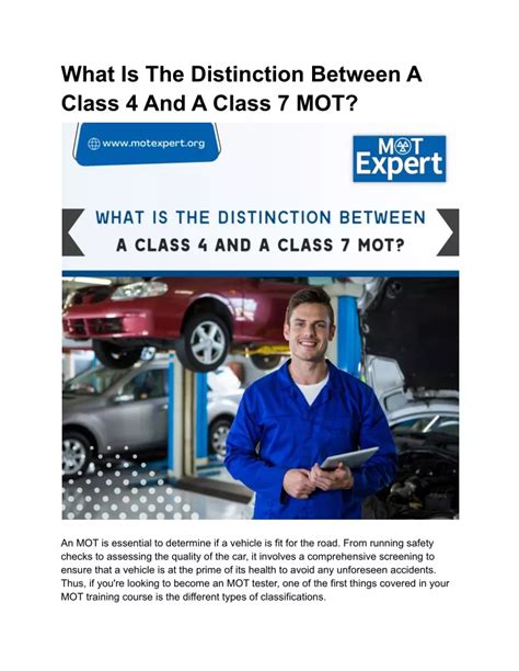 Ppt What Is The Distinction Between A Class 4 And A Class 7 Mot Powerpoint Presentation Id